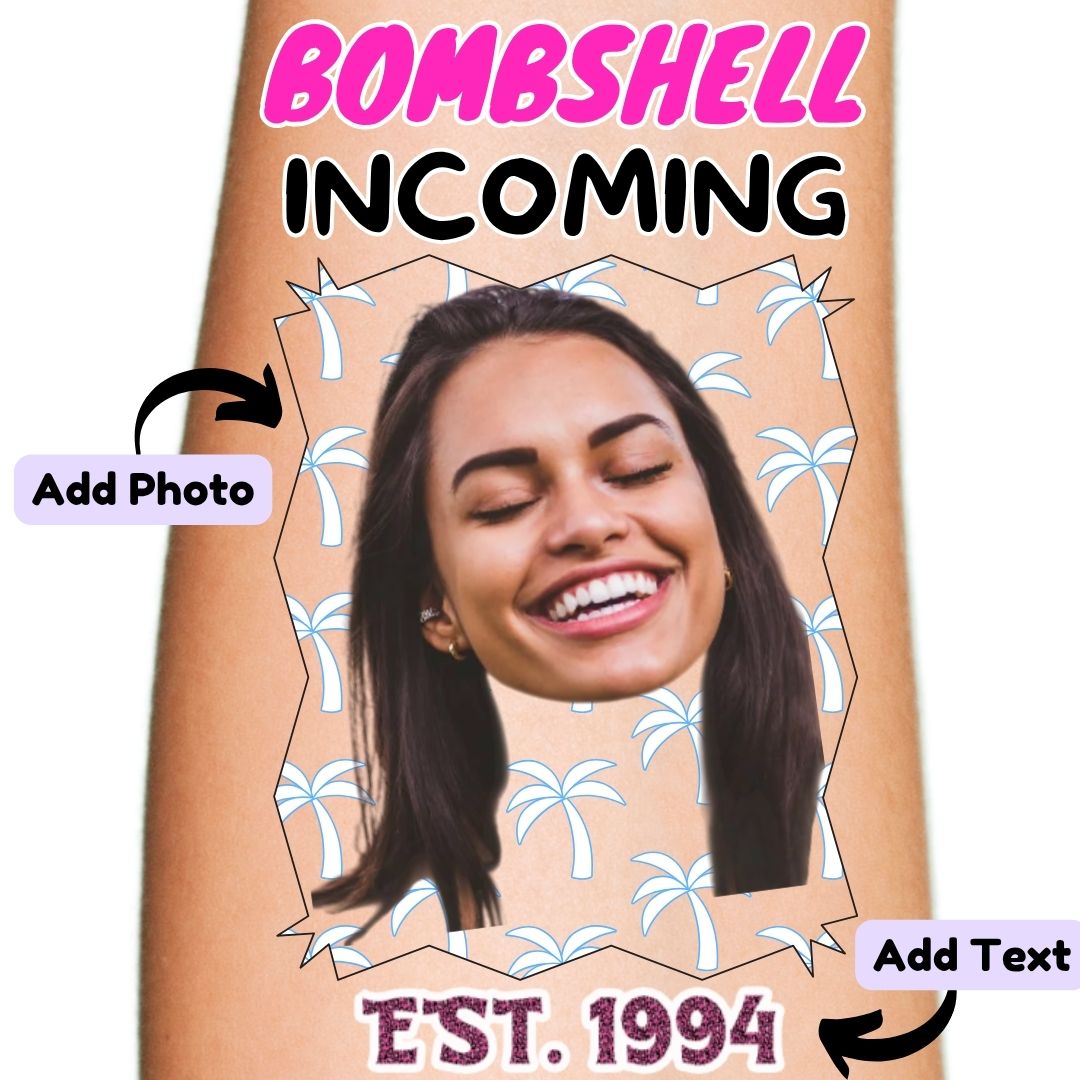 Bombshell Incoming Custom Temporary Tattoo